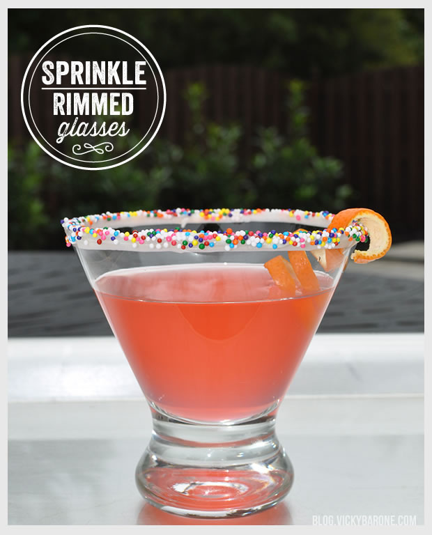Sprinkle Rimmed Glasses DIY - Vicky Barone