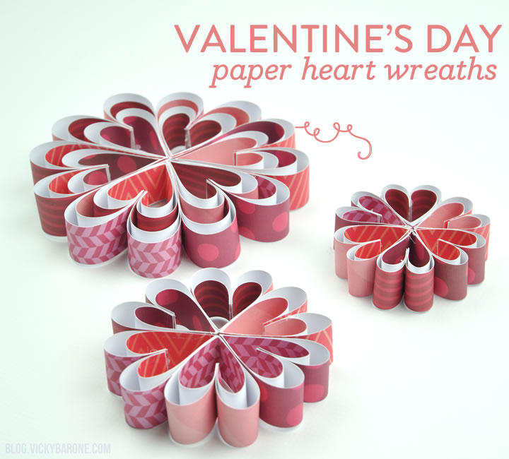Valentine's Day Paper Heart Wreaths - Vicky Barone